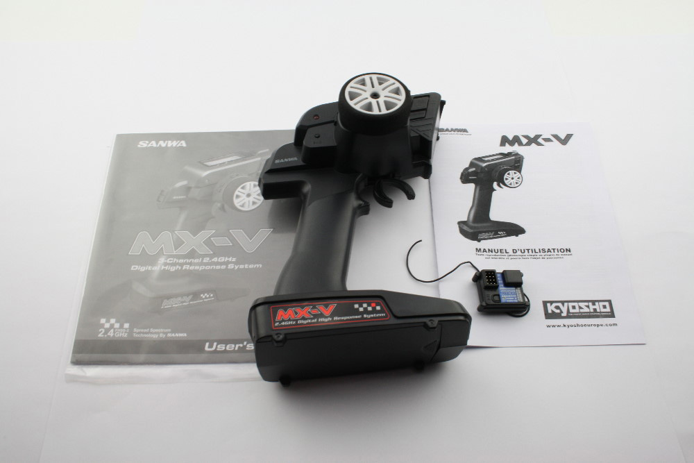 Kyosho 3 Kanal Fernsteuerung Sanwa MX-V 2,4 GHz + RX-37W Empfänger RPD®